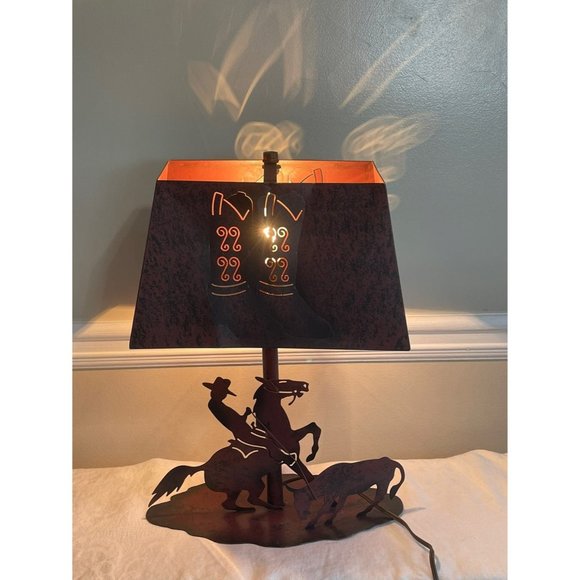 No brand / Not sure | Accents | Western Cowboy Metal Lamp | Poshmark